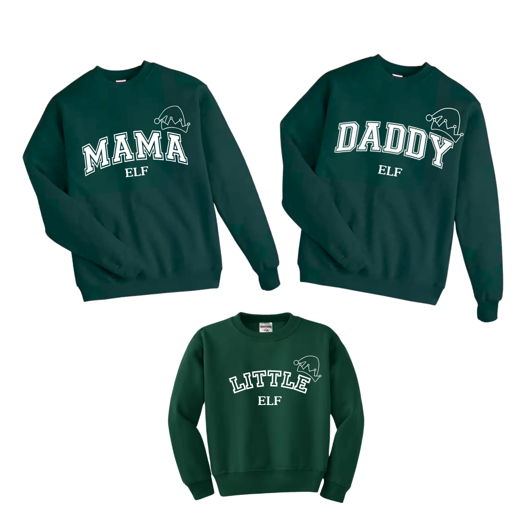 Family Elf Crew - Mama Elf, Papa Elf, & Little Elf – AL Divine Threads